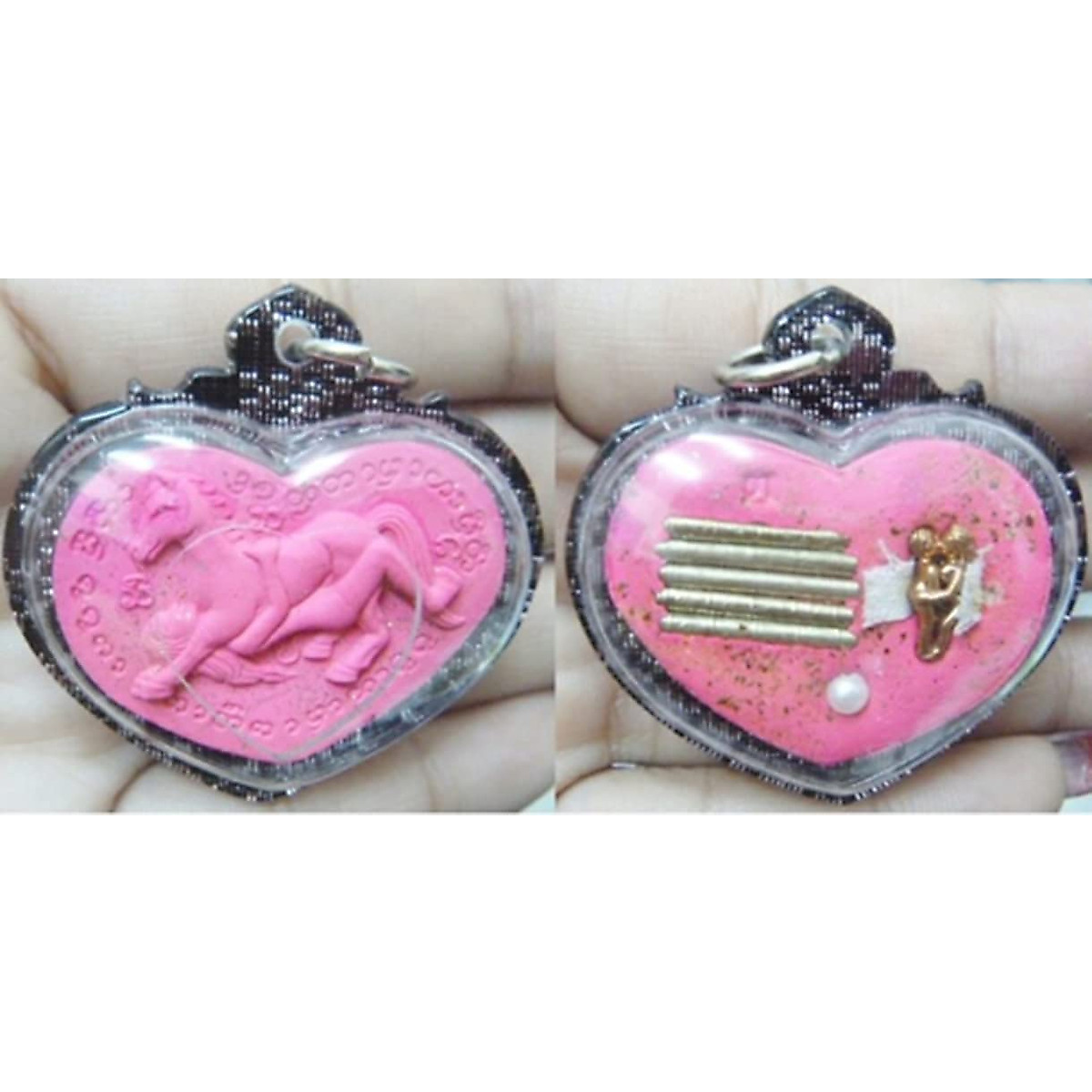 MiracleTH6395 Thai Magic Amule Pendant Ma Sep Nang Charm Inn Koo Takrud Buddha Talisman Power Couple Lover Partner Love Money Business Fortune Luck Blessed by Kruba Tao