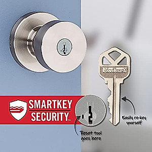 Kwikset 991 Pismo Keyed Entry Knob and Single Cylinder Deadbolt Combo Pack Featuring SmartKey and Microban in Satin Nickel