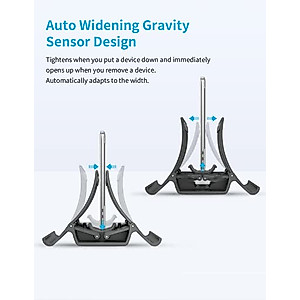 MOMAX Vertical Laptop Stand Holder, Gravity Auto Locking Holder Storage Dock, Space Saving for Desk Organizer, Fits All MacBook, iPad, Surface, Dell, Chromebook, Gaming Laptops (Up to 17.3 inches)