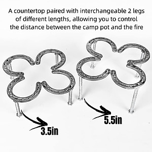 Nbguigdstr Dutch Oven Stand Made of Steel Horseshoes-Camp Dutch Oven Tripod-Cast Iron Dutch Oven Tool-Dutch Oven Holder-Outdoor Cooking Rack(10.2"X 10.2")