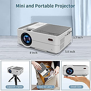 WIKISH Mini Portable Wireless Wifi Projector Bluetooth Led Outdoor Movie Hd Home Theater Video Mirror Projector for iPhone Android Gaming Ps4 Hdmi Usb