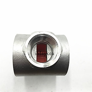 1/2" NPT Stainless Steel 304 Sight Water Flow Indicator With Concentric PTFE Impeller