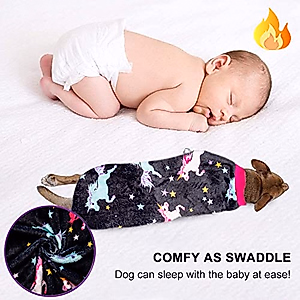 LovinPet German Shepherd Dog Pajamas: Upgraded Lightweight Flannel Dog Warm Apparel, Skin-Friendly Fabric Starry Sky Wild Horse Prints Dog Clothes for Small to Medium to Large Dog Breeds,Medium