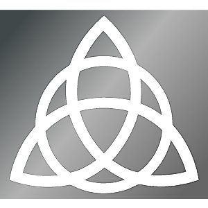 Sassy Stickers Triquetra Holy Trinity Knot Circle White Sticker Decal