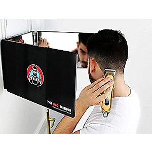 The 360 Mirror - Adjustable Telescoping Hooks - Self Haircut Mirror for Men - 3 Way Mirror for Hair Cutting - Mirror for Self Haircutting - Cut your Own Hair Mirror - Self Cut Mirror