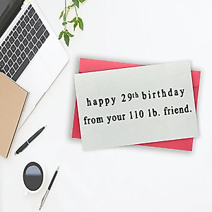 YiKaLus Happy 29th Birthday Card for Friends, Funny 29 Bday Gifts from Best Friends, Happy 29th Birthday From Your 110lb. Friend