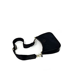 Tory Burch Nylon Web Mini Hobo in Black