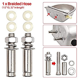 Stainless Steel Waterer Bowl for Horse Dog Cattle Goat Sheep Pig Float Valve Automatic Water Trough