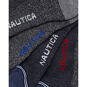 Nautica Men's Quarter Socks - 8 Pack Comfort Cushioned Athletic Ankle Socks for Men - Casual Men's Sports Socks, Size 6-12.5, Grey HeatherNavy