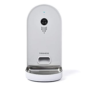 DOGNESS Automatic WiFi Dog/Cat Smart Camera Feeder - 6.5Lbs Large Capacity App Control Food Dispenser with WiFi, Portion Control, Voice Recording, Camera, Timer Programmable (6.5L, Grey)