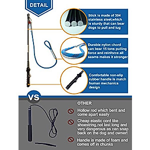 Interactive Flirt Pole Toy for Dogs Chase and Tug of War,Durable Teaser Wand with Pet Fleece Rope Tether Lure Toy to Outdoor Exercise & Training for Small Medium Large Dogs (Blue/Red, POLE-35 inches)