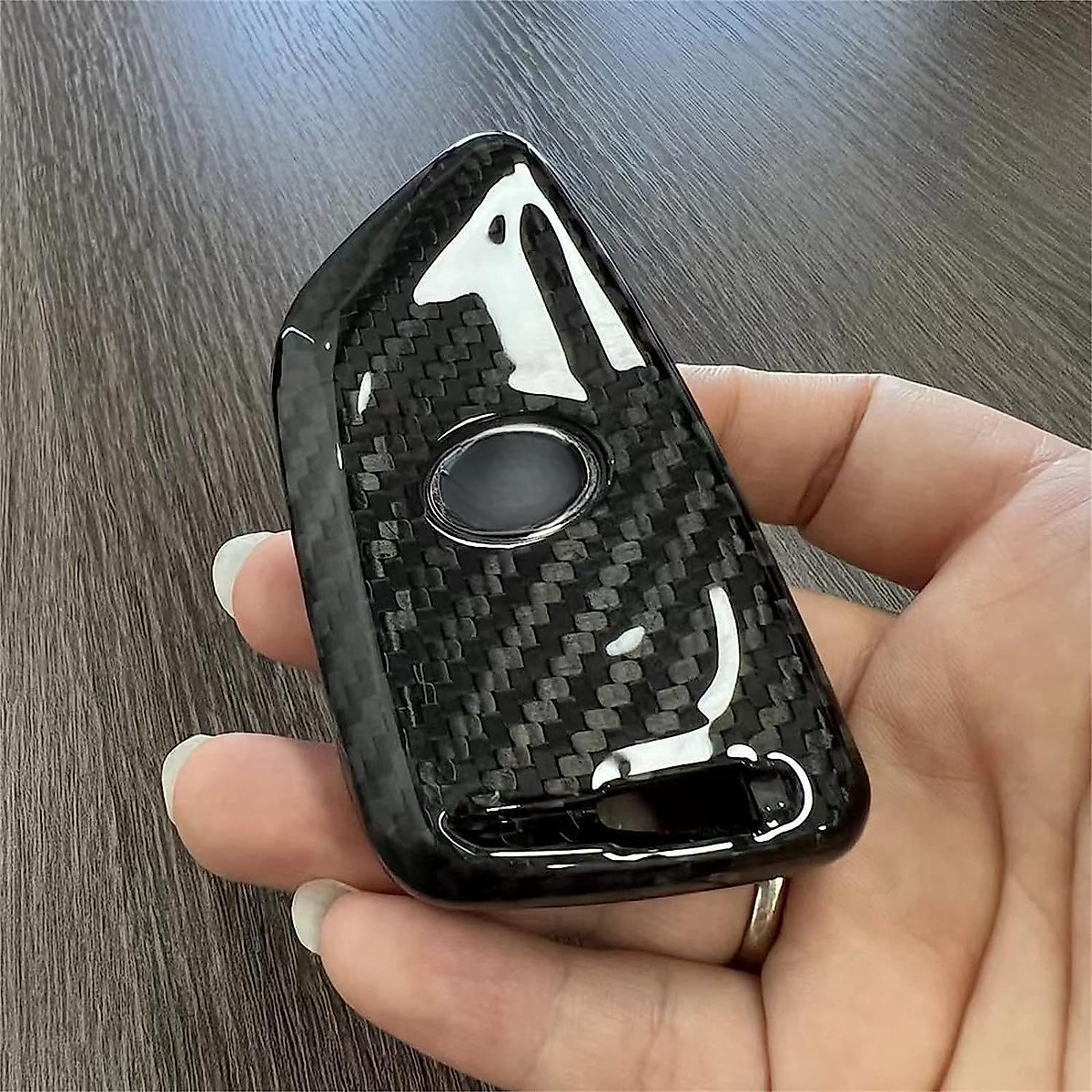 G Brand For Toyota GR Supra A90 TRD MK5 2019 2020 2021, Car Genuine Carbon Fiber Remote Smart Key Case Key Fob Case Holder Cover (Red, Black) (Black) 4.5*1.2*1.2