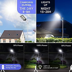 Anzid 800W Solar Street Light,800LED 500000LM Super Bright Flood Lights Outdoor Motion Sensor Waterproof,Solar Lights for Outside Backyard Pathway Garage Parking Lot