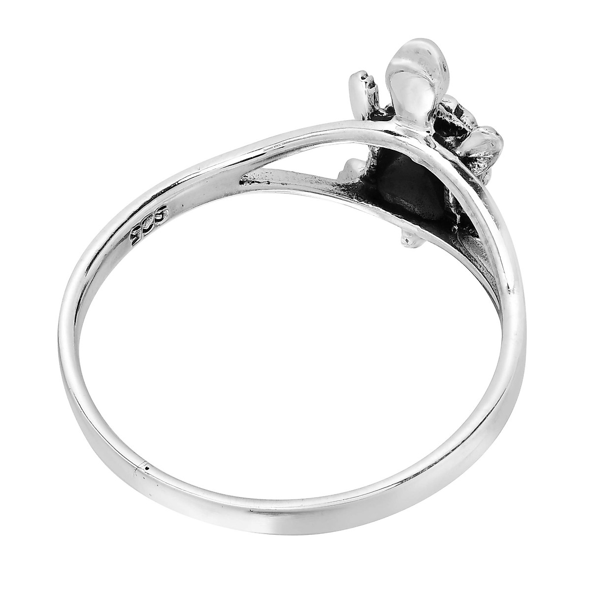 AeraVidaExquisite Swimming Abalone Shell Turtle .925 Sterling Silver Chic Band Ring for Women - Size 9