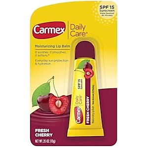 Carmex Daily Care Moisturizing Lip Balm, Fresh Cherry, SPF 15, 0.35 oz