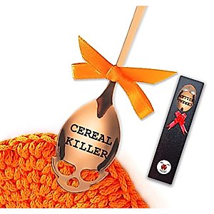 Seyal® Cereal Killer Engraved Skull Spoon (Rose) Gold