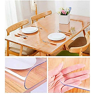 VALLEY TREE 24 x 48 Inch Clear Table Cover Protector,1.5mm Thick PVC Plastic Desk Mat, Tablecloth Clear Desk Protector, Waterproof Table Pad Mat for Dining Table Office Desk
