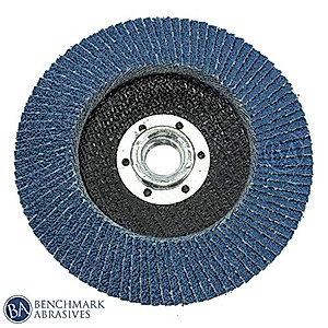 Benchmark Abrasives 4.5" x 5/8"-11 Premium High Density Jumbo Zirconia Type 29 Flap Discs 4 1/2 for Angle Grinder, Sanding Discs, Finishing - Grinding Wheels 4 1/2 Inch (10 Pack) - 60 Grit