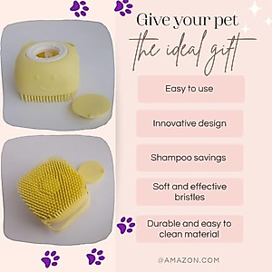 Dog scrubber bath, Dog bath brush with soap dispenser, Dog wash brush, Grooming Cleaning Comb, with Soft Silicone Rubber Bristles, Puppy Kitten Hair Brush Washing Pet Paws