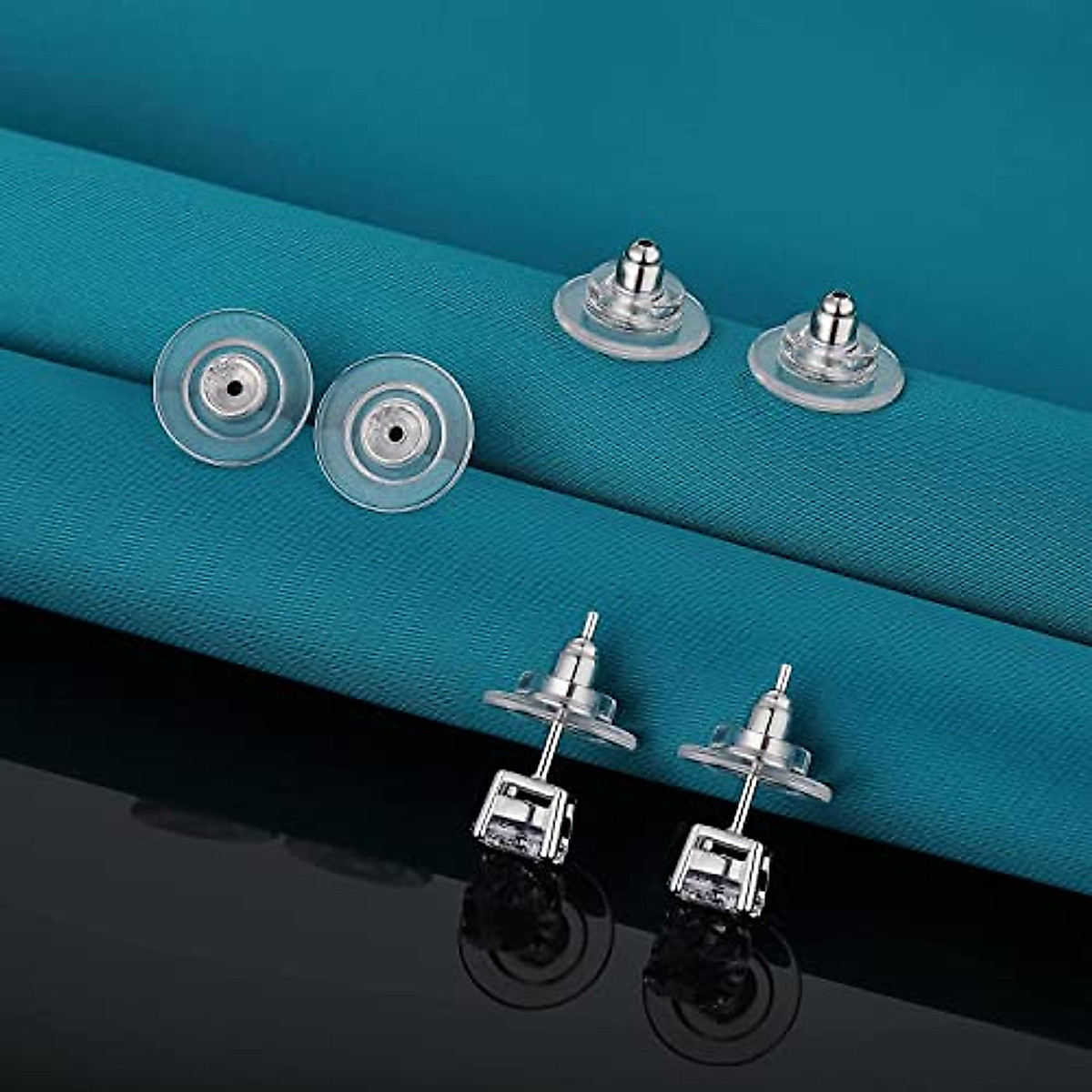 3-Pairs 925 Sterling Silver Locking Earring Backs Replacements for Diamond Studs,14K White Gold Plated Hypoallergenic Secure Earring Backs (White Gold)