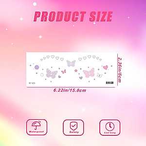 Coszeos 10 Sheets Glitter Butterfly Makeup Temporary Tattoos and 19 Sheets Face Freckle Temporary Tattoos for Girl Women Bundled Product