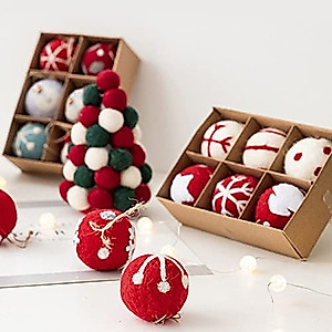 IAMAGOODLADY Christmas Decorations,Wool Fe-lt in-S Snowflake Christmas Tree Decoration Ball DIY Christmas Tree Decoration Ball Small Pendant Baubles Christmas Christmas Decor Under 3 Dollars