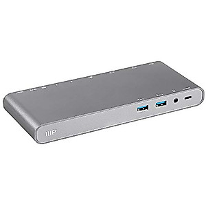 Monoprice USB-C Dual-Monitor Docking Station for USB-C Laptops, MST and Power Delivery up to 100 Watts with USB-C Cable, 4K@30Hz, 3.5mm Audio Outputs, Supports Windows, MacOS, Chrome OS, and Linux