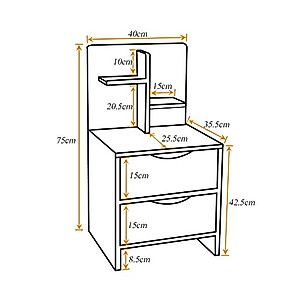 sogesfurniture Nightstand with Drawers, Bedside Table Small Dresser for Bedroom Nursery Closet Living Room, End Side Table with Open Shelf, Storage Cabinet for Home Office, Oak