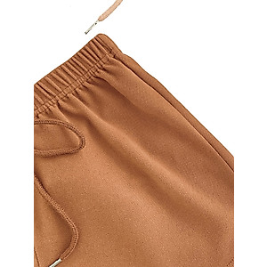 MakeMeChic Women's 3pack Elastic Waist Knot Front Lounge Track Shorts Brown Apricot Rust Brown S