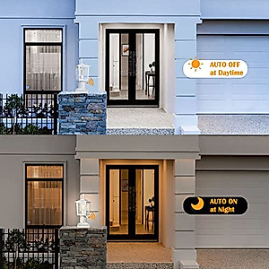 CINOTON Outdoor Post Light Fixture Dusk to Dawn, Exterior Post Lantern Lights IP65 Waterproof with Pier Mount Base, Lamp Garden Post Lights Pole Mount for Patio Pathway Deck Yard Decor Street, White