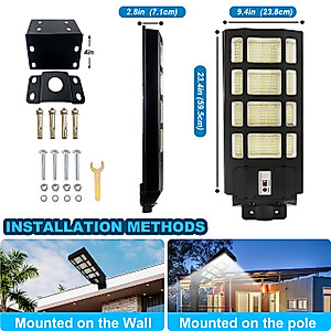 SUN NEED Solar Street Light,400W Solar Street Lights Outdoor Dusk to Dawn Motion Sensor with Remote Control IP67 Waterproof Solar Outdoor Light for Parking lot Backyard Street Garden etc