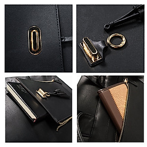 ESTARER Women PU Backpack 15.6inch Laptop Vintage College School Rucksack Bag