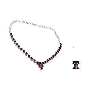 NOVICA Artisan Handmade Garnet Ynecklace Fair Trade Choker Sterling Silver Love Rhodium Plated Red India Bollywood Birthstone Romantic [15.75 in L x 0.8 in W] ' Cascading Crimson'