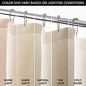 mDesign Cotton Waffle Knit Shower Curtain - Hotel Style Shower Curtain - Luxury, Spa Quality Waffle Weave Fabric Cotton Shower Curtains for Bathroom - Bath and Shower Curtains - 72" x 72", Cream/Beige