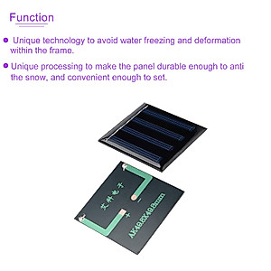 DMiotech 5 Pack 2V 50mA 49.8mm x 49.8mm Mini Solar Panel Cell for DIY Electric Power Project