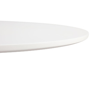 Gecheer 31.5" H White Tulip Table Mid-Century Dining Table with Round MDF Table Top, Pedestal Dining Table, End Table Leisure Coffee Table