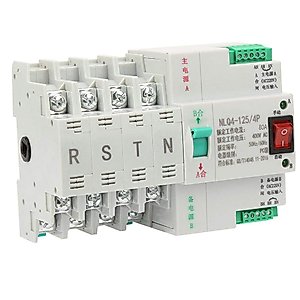Transfer Switch 4P, AC 400V 63/80/100A Dual Power Automatic Transfer Toggle Switch,Effectively Protect Your Electricity Safety and Stability(80A)