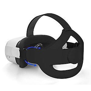 Eyglo Adjustable Head Strap for Oculus Quest 2 Elite Strap Replacement, Reduce Head Pressure and Enhanced Support, Comfortable Full Coverage(K6 Black)