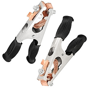 Haosie Welding Ground Clamp, 500A Electroplated Welding Earth Clip, Copper Grounding Clamp for Manual Welder(US Type)