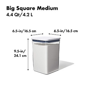 OXO Good Grips POP Container Big Square Bundle - Tall 6 Qt and Medium 4.4 Qt Airtight Food Storage
