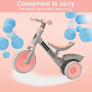 Bakeling Balance Bike - Toddler Bike,Pink Tricycles for 2-4 Year olds,Baby Balance Bike,Toddler Balance Bike,Kids Balance Bike,Baby Bike,Ride on Toys for 2-4 Year Old,Kids Bikes,Toddler Toy