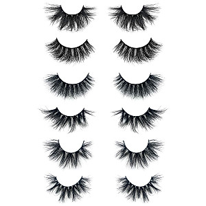 Mink Lashes bulk MIKIWI 6 Styles 30 Pack, 3D Mink Lashes wholesale,15-20mm Fluffy Long wispy lashes Real Mink Eyelashes