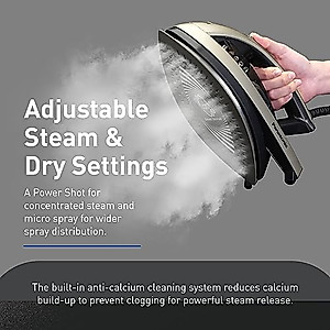 Panasonic NI-W810CS Multi-Directional Steam/Dry Iron with Ceramic Soleplate, MEDIUM, Black (Renewed)