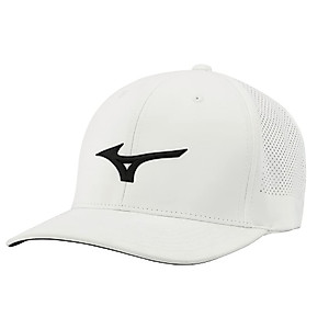 Mizuno Tour Vent Adjustable Hat | White-Black | Unisex | ONE Size FITS All (ONE)