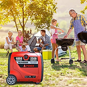 A-iPower SUA4000i 4000 Watt Portable Inverter Generator Gas Powered, Small with Quiet Operation RV Ready for Camping, Tailgate, or Home emergency