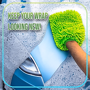 Rev Auto Vinyl Wrap Car Wash Soap Kit - Includes 64oz Car Wash Soap For Vinyl Wrap & Microfiber Wash Mitt | Works in Foam Cannon & Bucket Washes | pH-Balanced, Safe For All Finishes