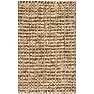 SAFAVIEH Natural Fiber Collection 2'3" x 4' Natural NF730C Handmade Farmhouse Premium Jute Accent Rug