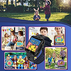 Smart Watch for Kids, Boys Girls Watches with 24 Puzzle Games Call Dual Cameras Video Music Player Flashlight Alarm Calculator 1.54" IPS Touchscreen Electronic Learning Toys Watch for Ages 3-12