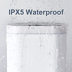 Bathroom Trash Can with Lid - SYNCVIBE 2 Gallon Slim Motion Sensor Garbage Can Narrow Automatic Plastic Trash Bin for Bedroom, Living room, Toilet, Office (White)