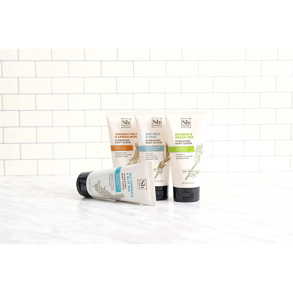 Soapbox Gentle Exfoliating Body Scrub ? Oat Milk & Chai ? 6oz ? Moisturizing Body Scrub for Visibly Smoother Skin with Coconut Oil and Oat Milk